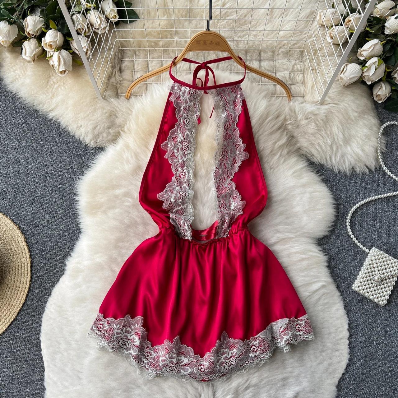 red halter romper